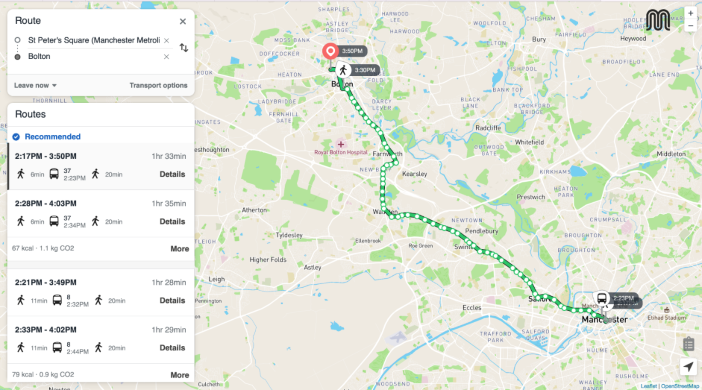 SkedGo provides journey planning technology for Manchester, UK MaaS ...